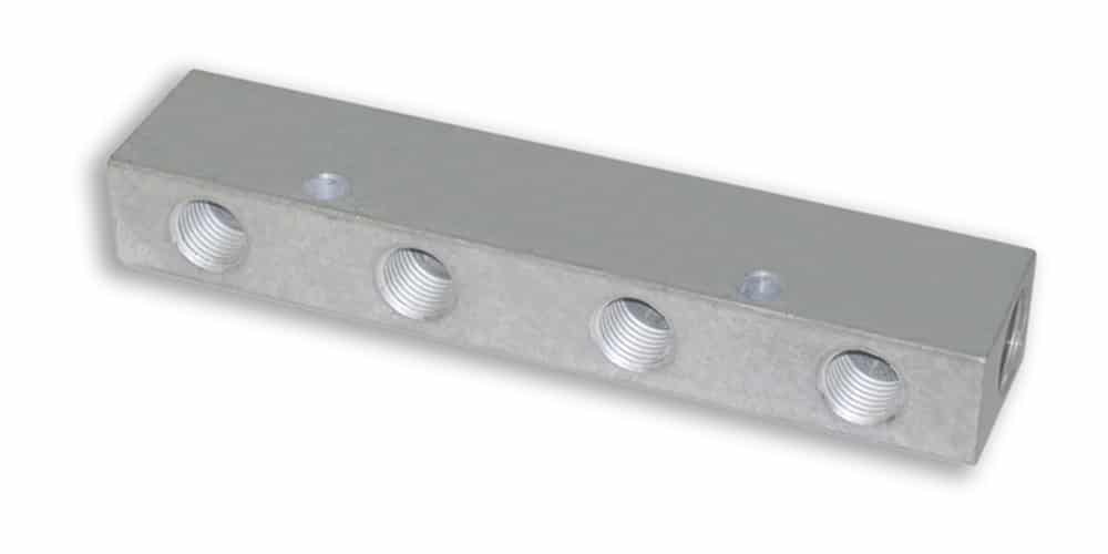 Silencer Compressed air distribution frame – 4-ways linear nylon bronze ...